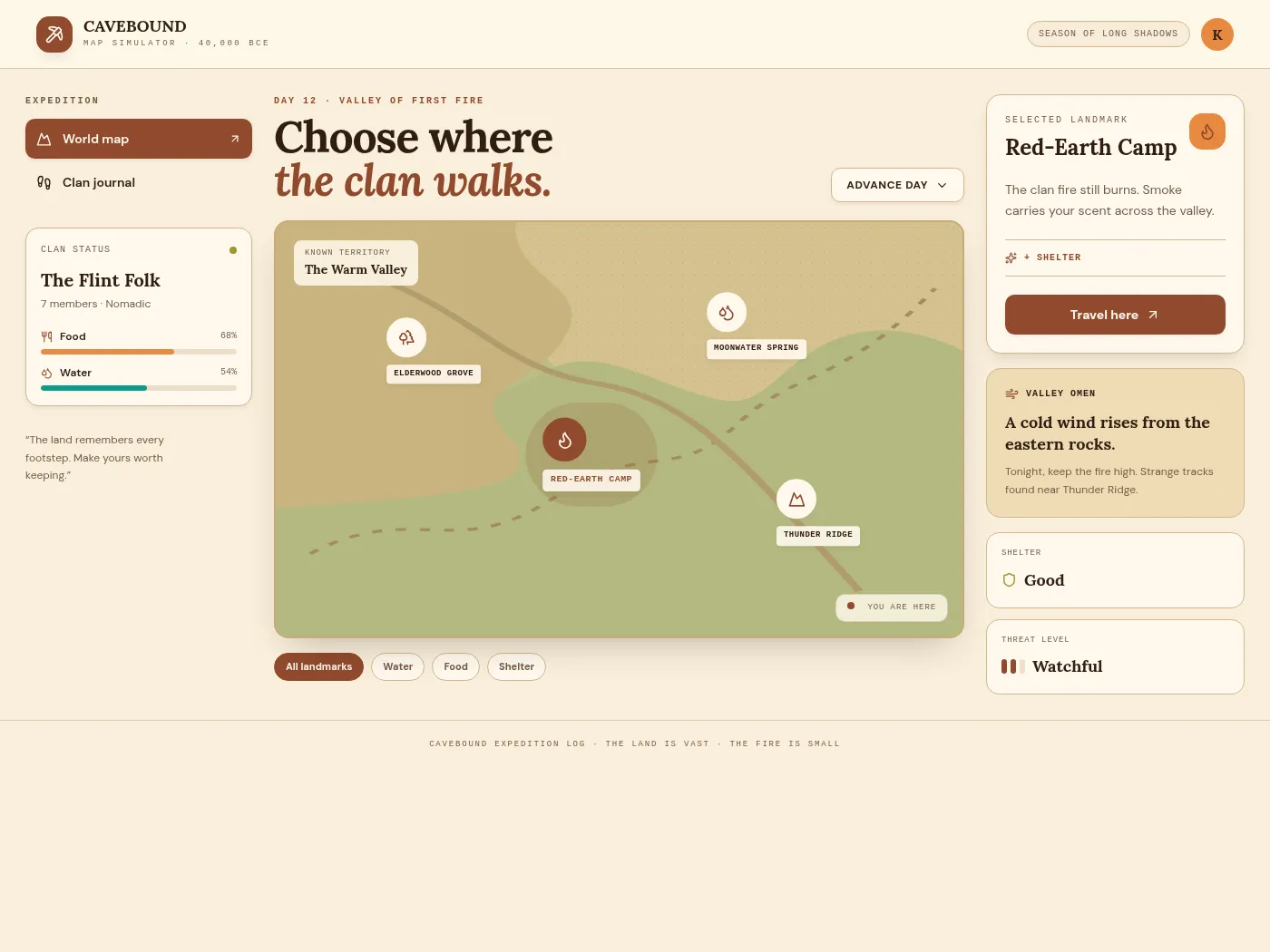 CaveMan Map Simulator
