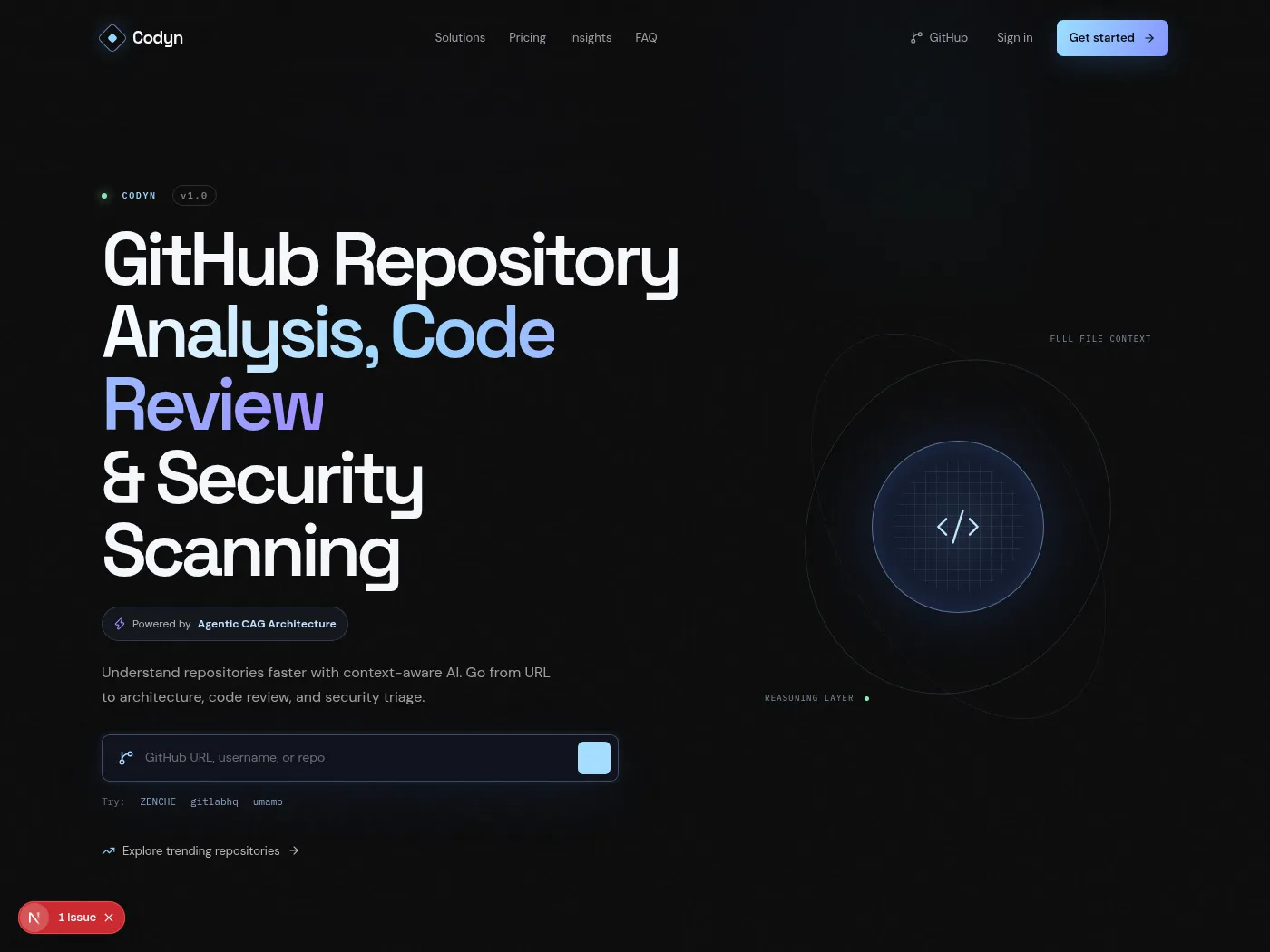 Codyn — AI Codebase SaaS Landing