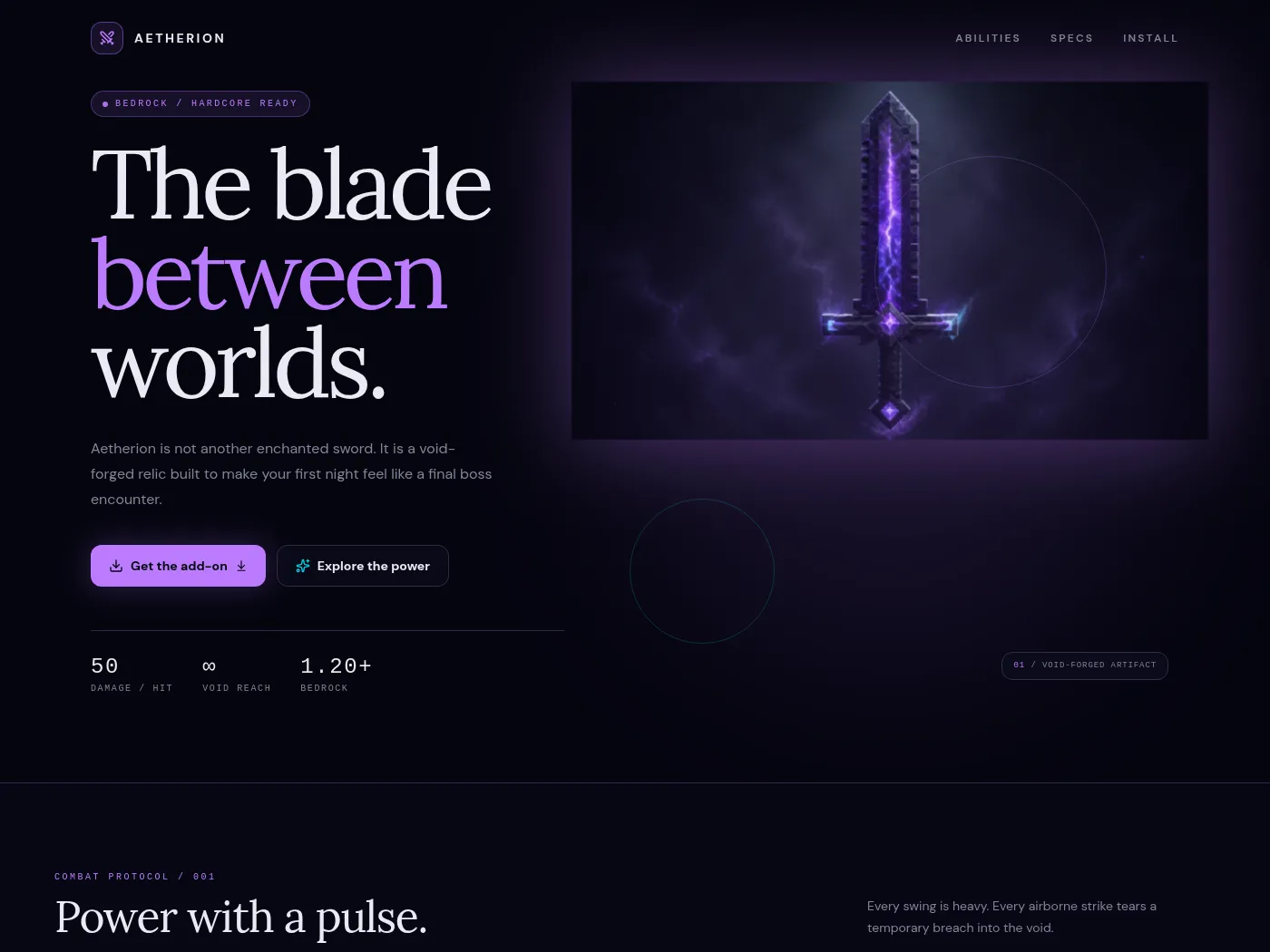Aetherion Sword Add-on