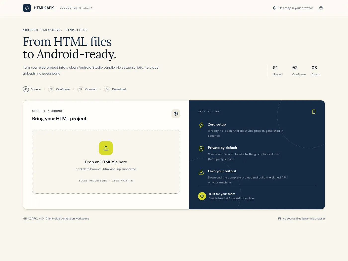 HTML2APK Converter