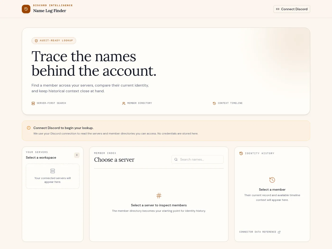 Discord Name Log Finder