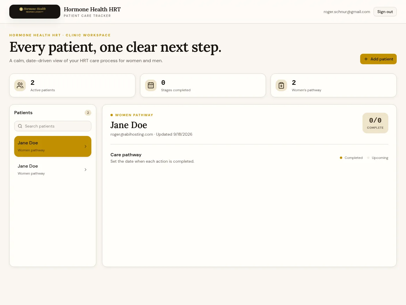 HRT Patient Tracker
