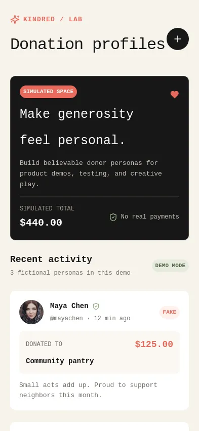 Fake Donation Profiles