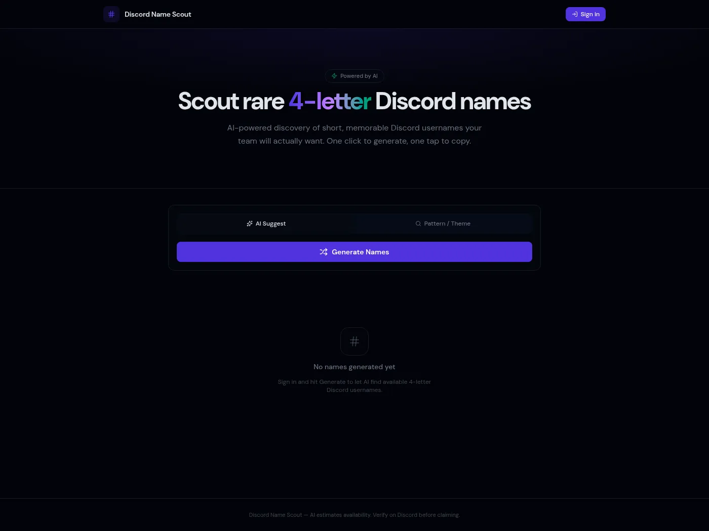 Discord Name Scout