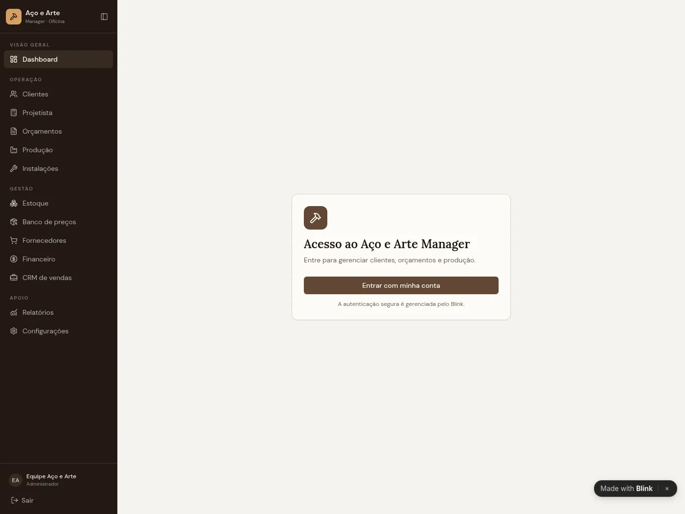 Aço e Arte Manager