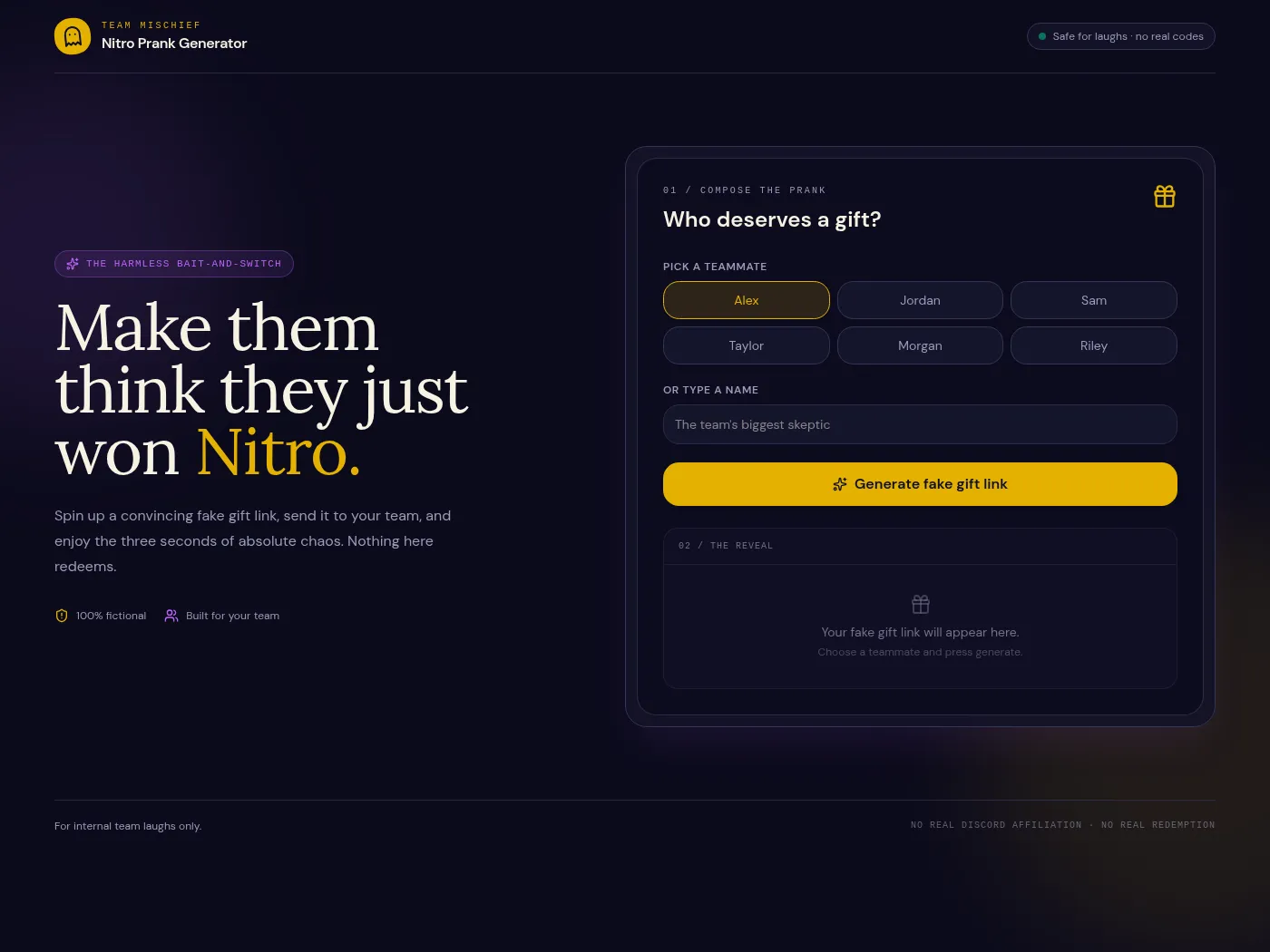 Nitro Prank Generator