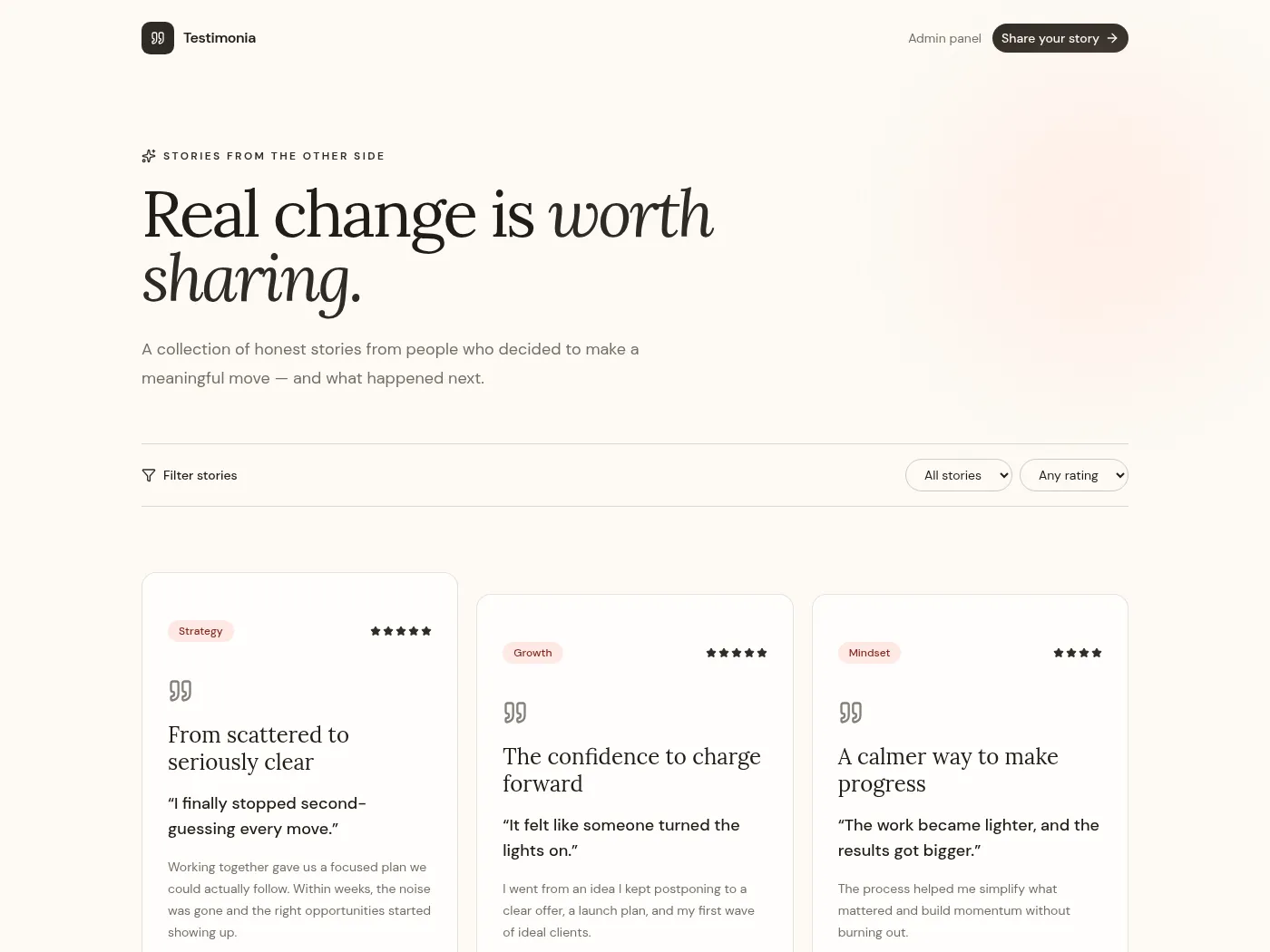 Testimonial AI Wall