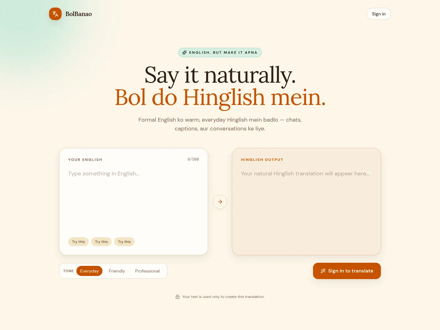 Hinglish Translator
