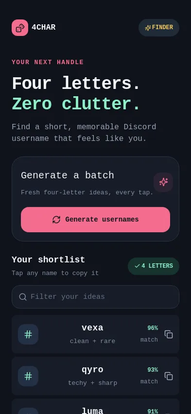 Discord 4Char Finder