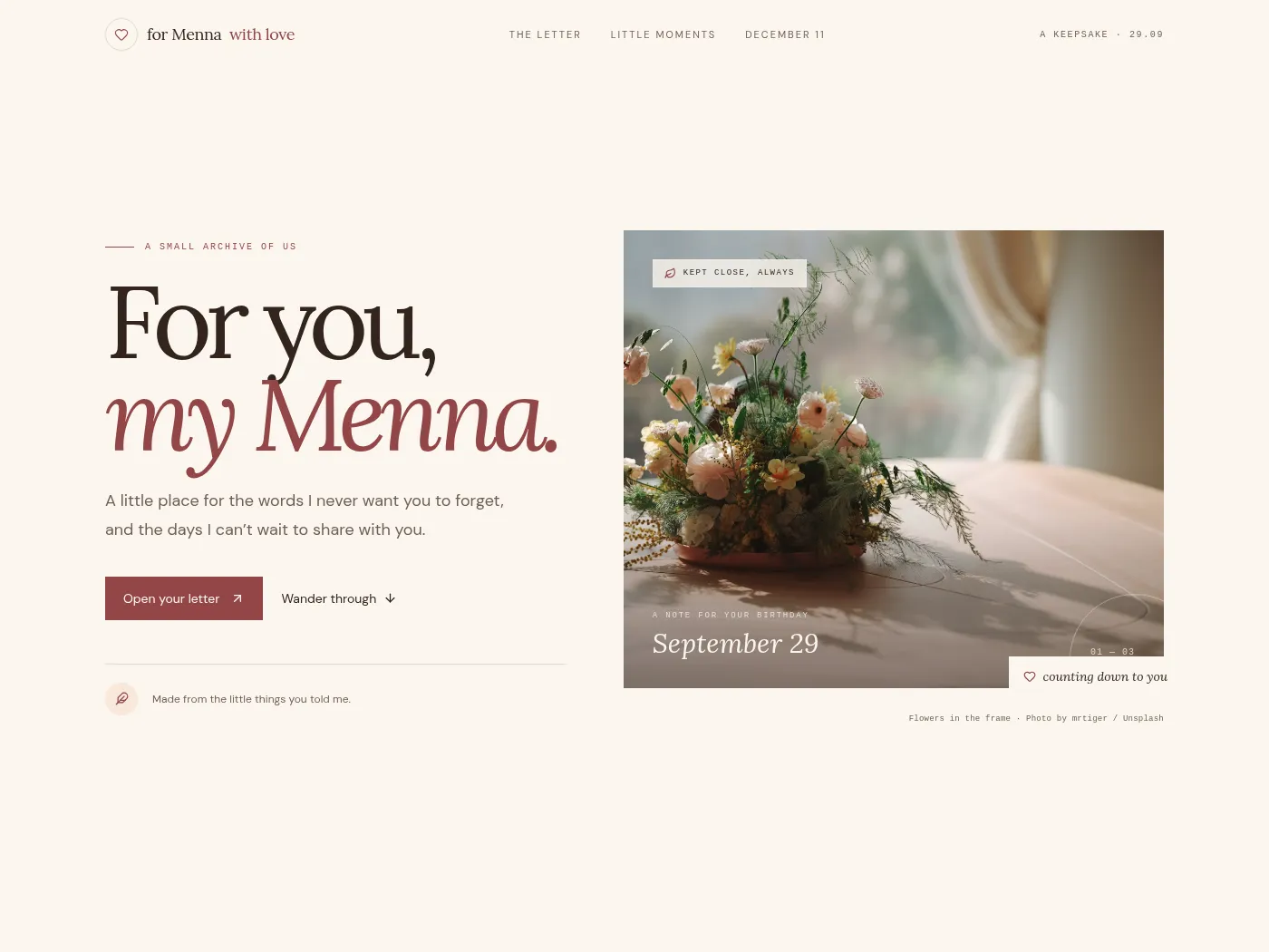 Living Memory Gift Site