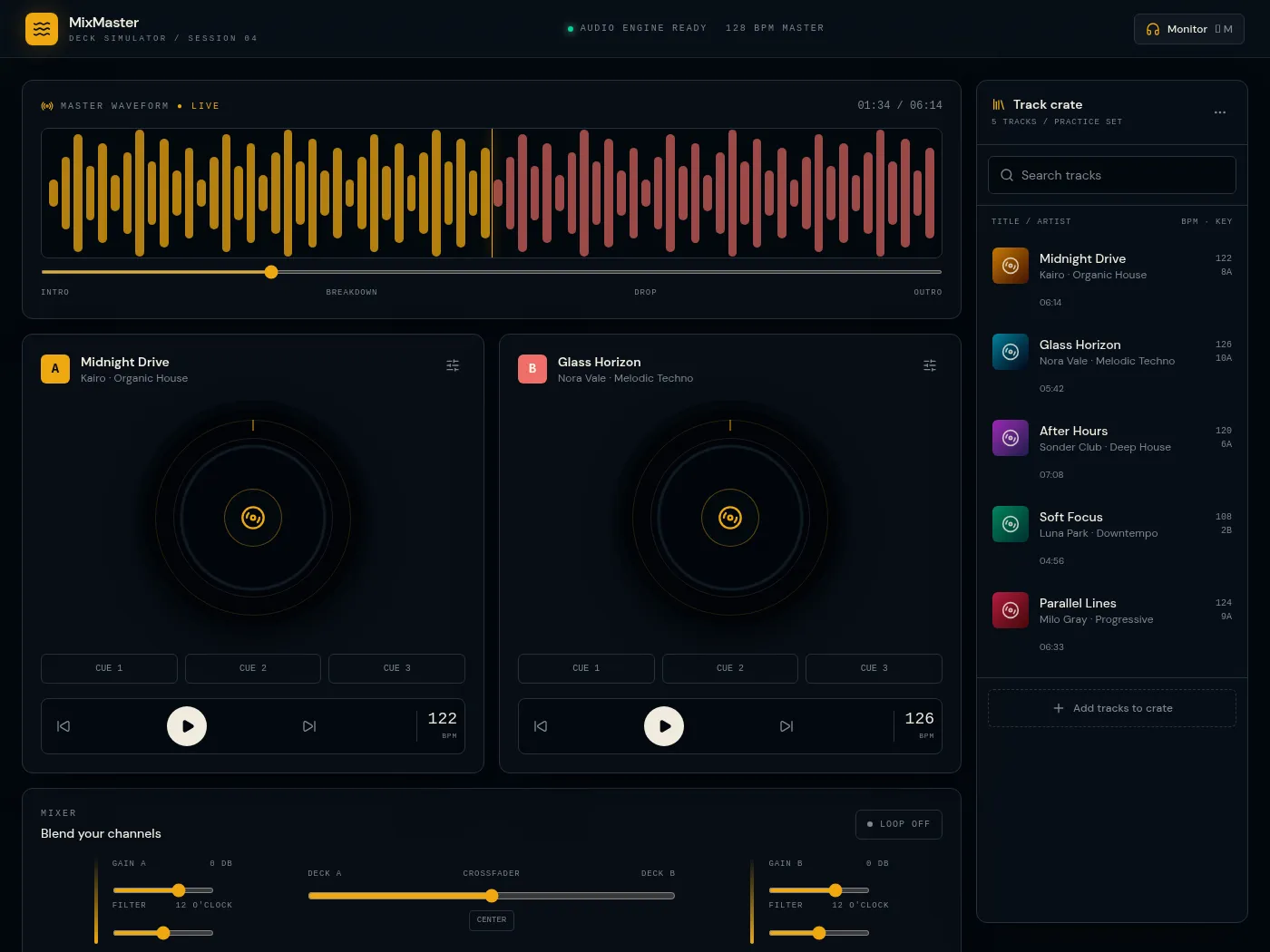 MixMaster Deck Sim