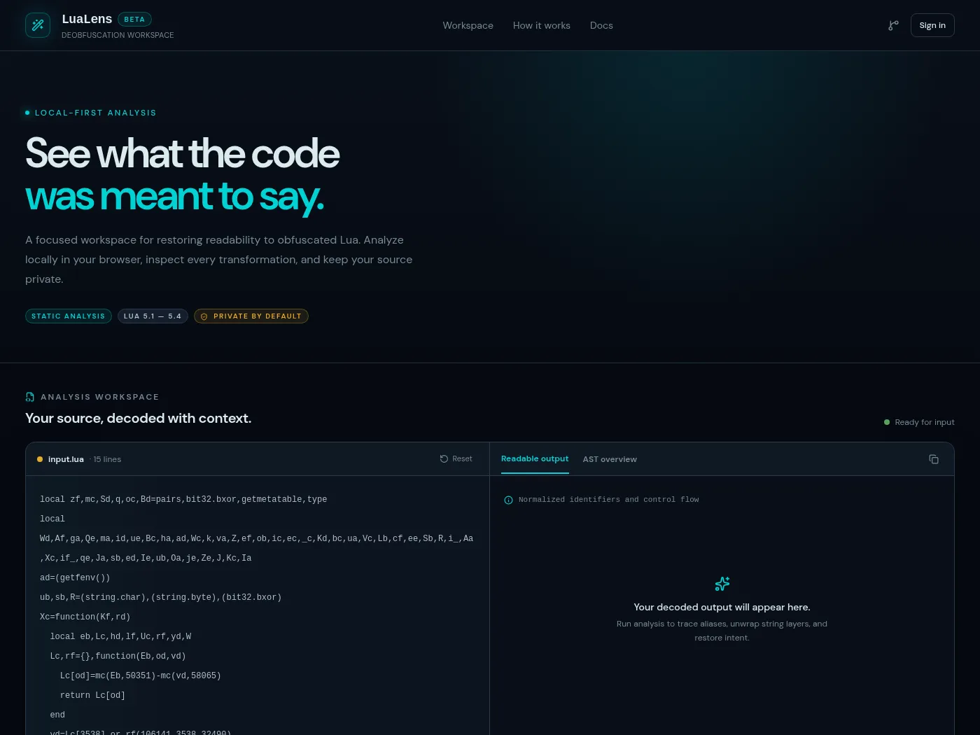 Lua Deobfuscator Web Tool