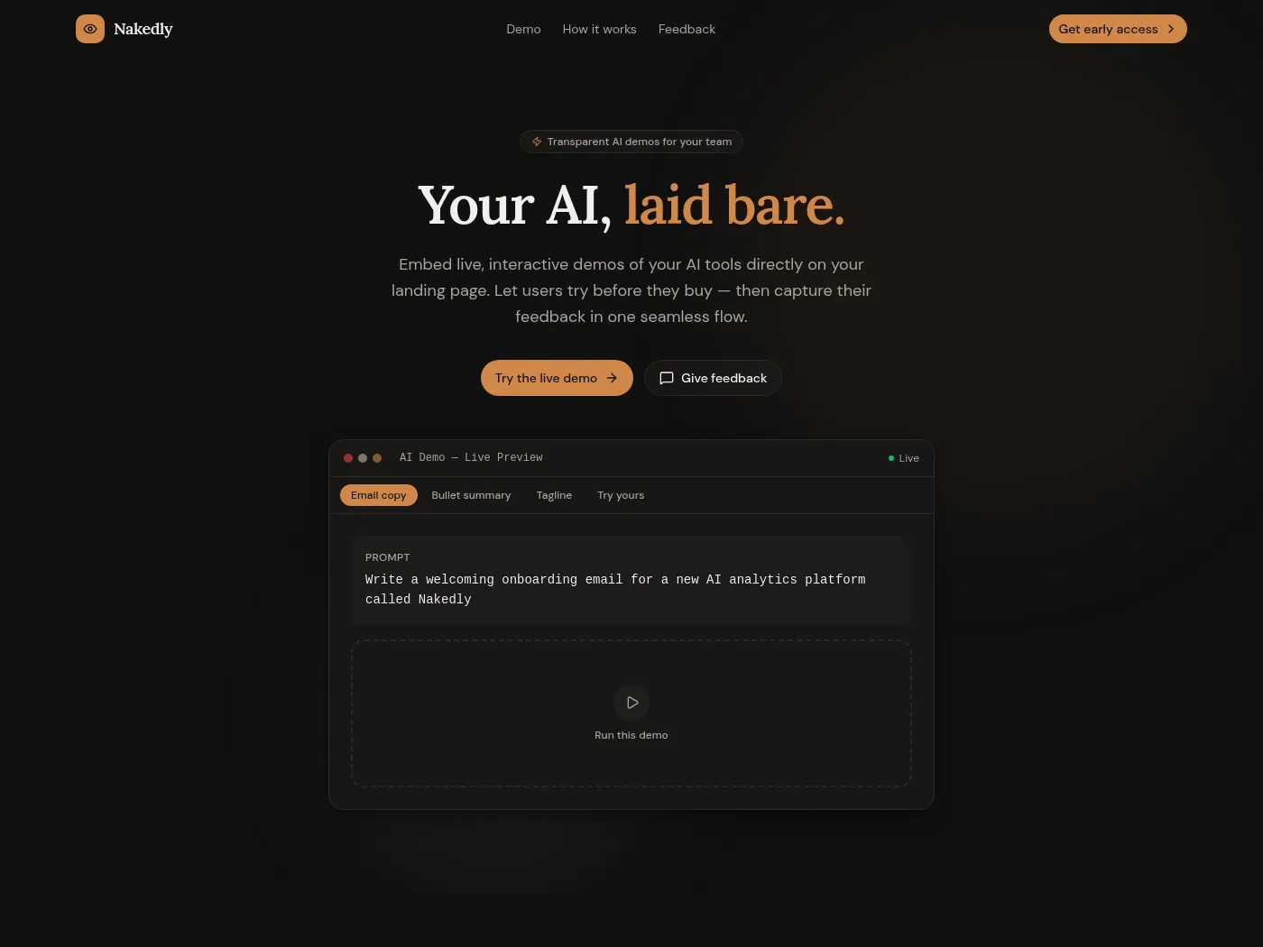 AI Demo Landing Suite