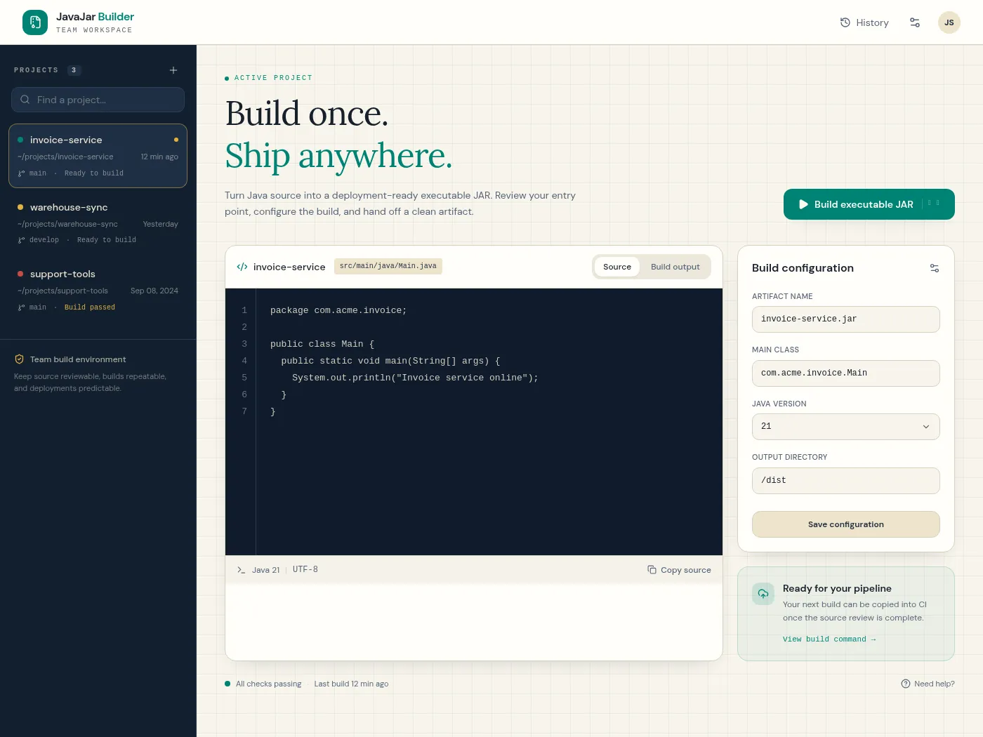 JavaJar Builder