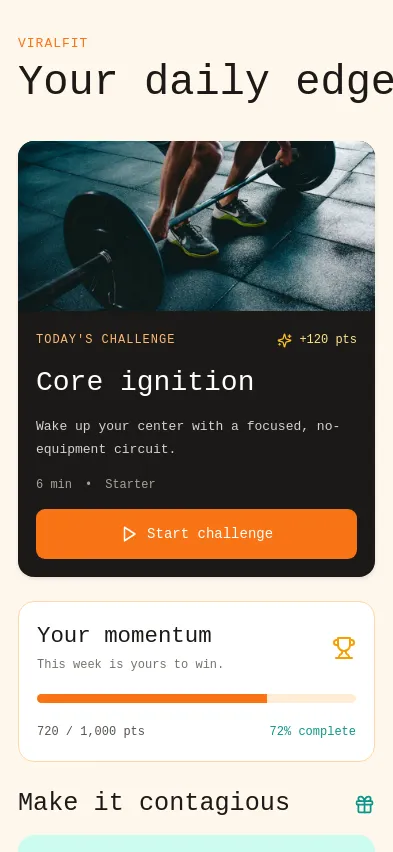 ViralFit Challenge App
