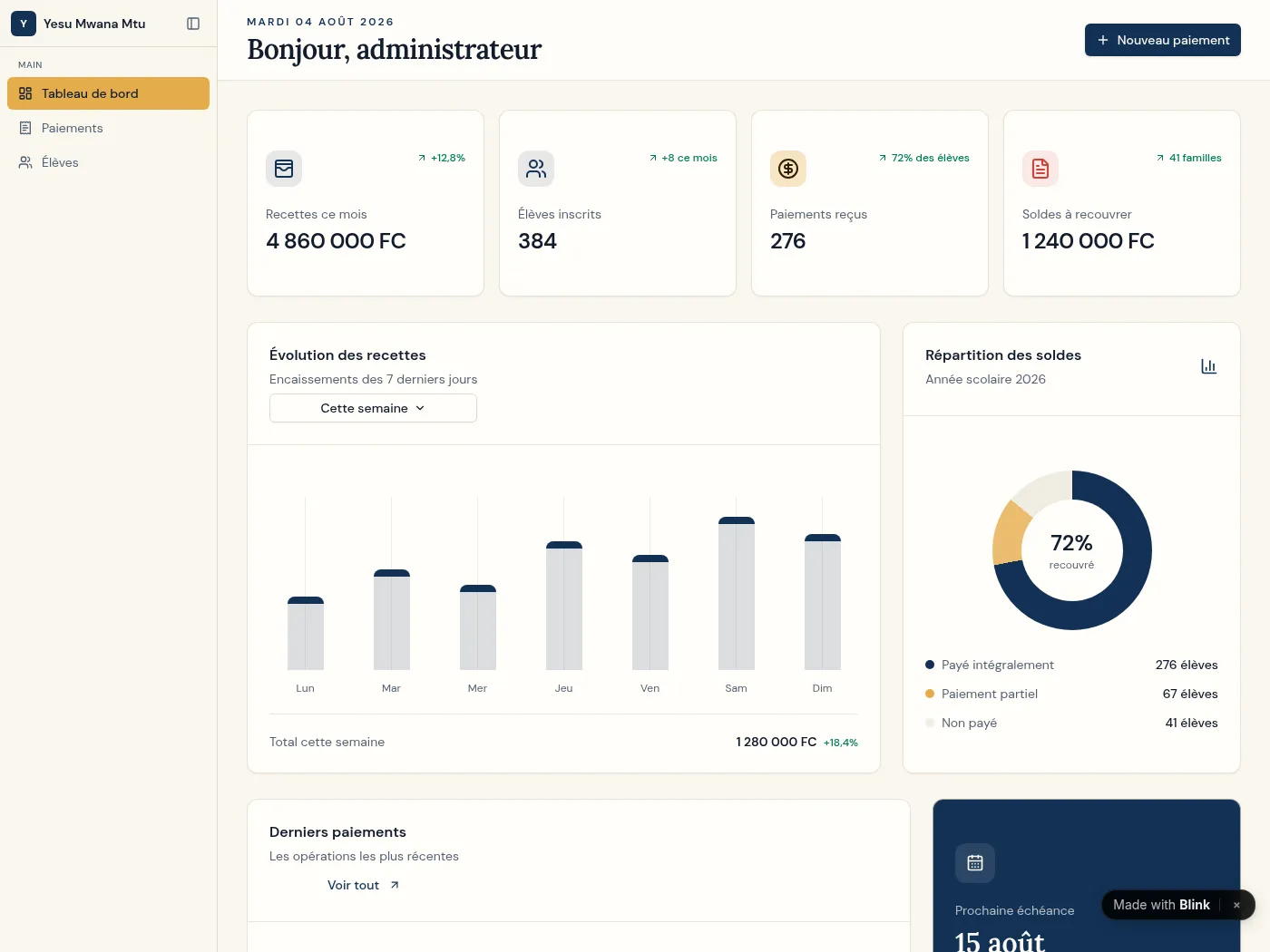 Yesu Mwana Payment Manager