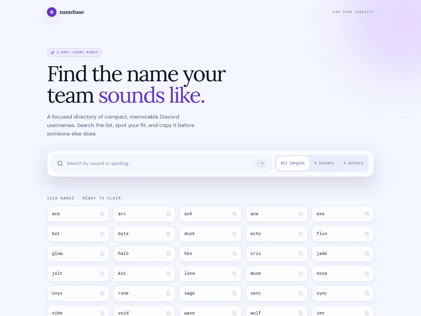 Discord Name Finder