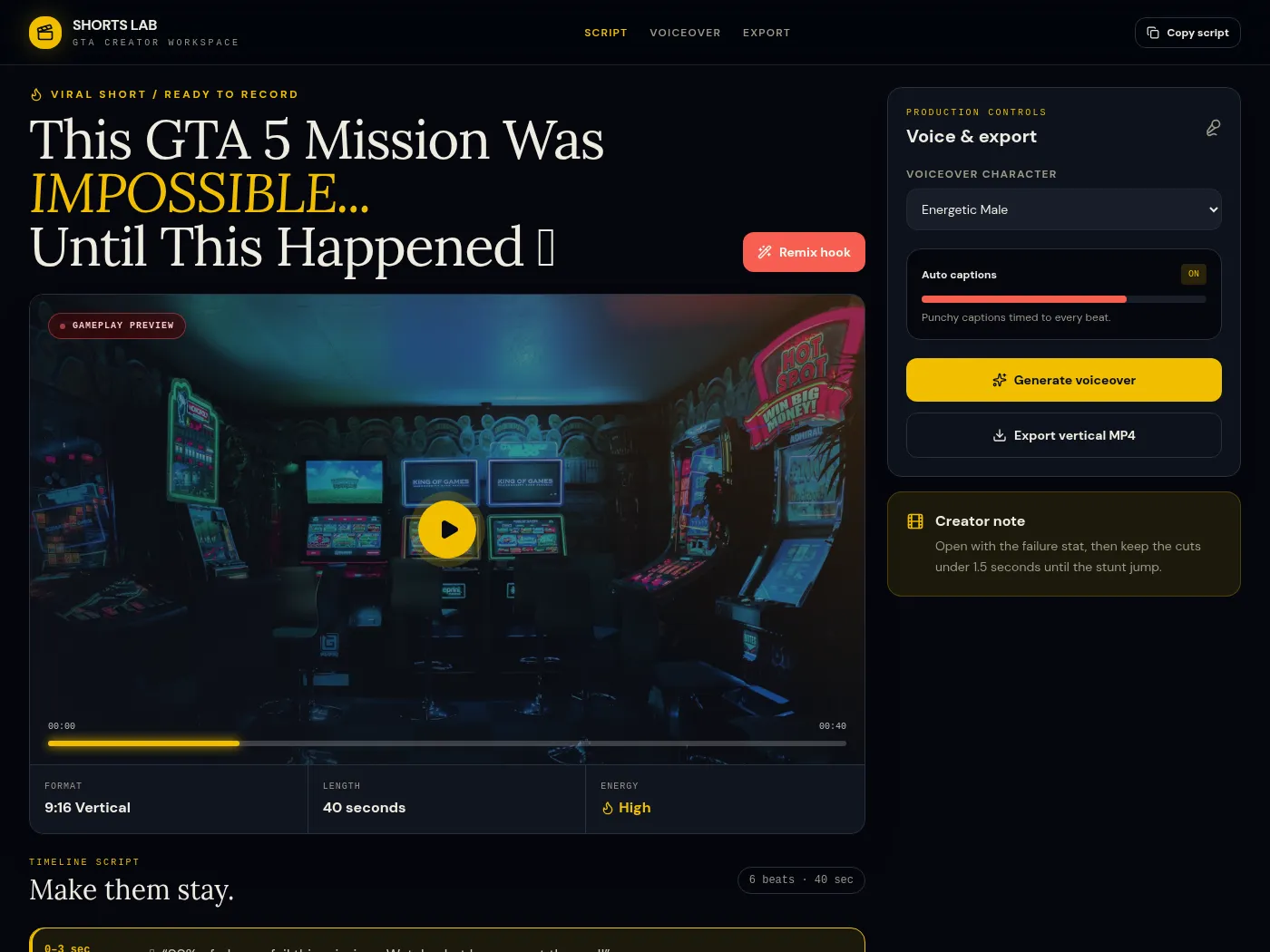 GTA Viral Shorts Generator