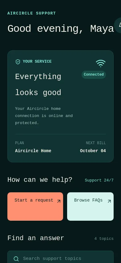 Aircircle Support App