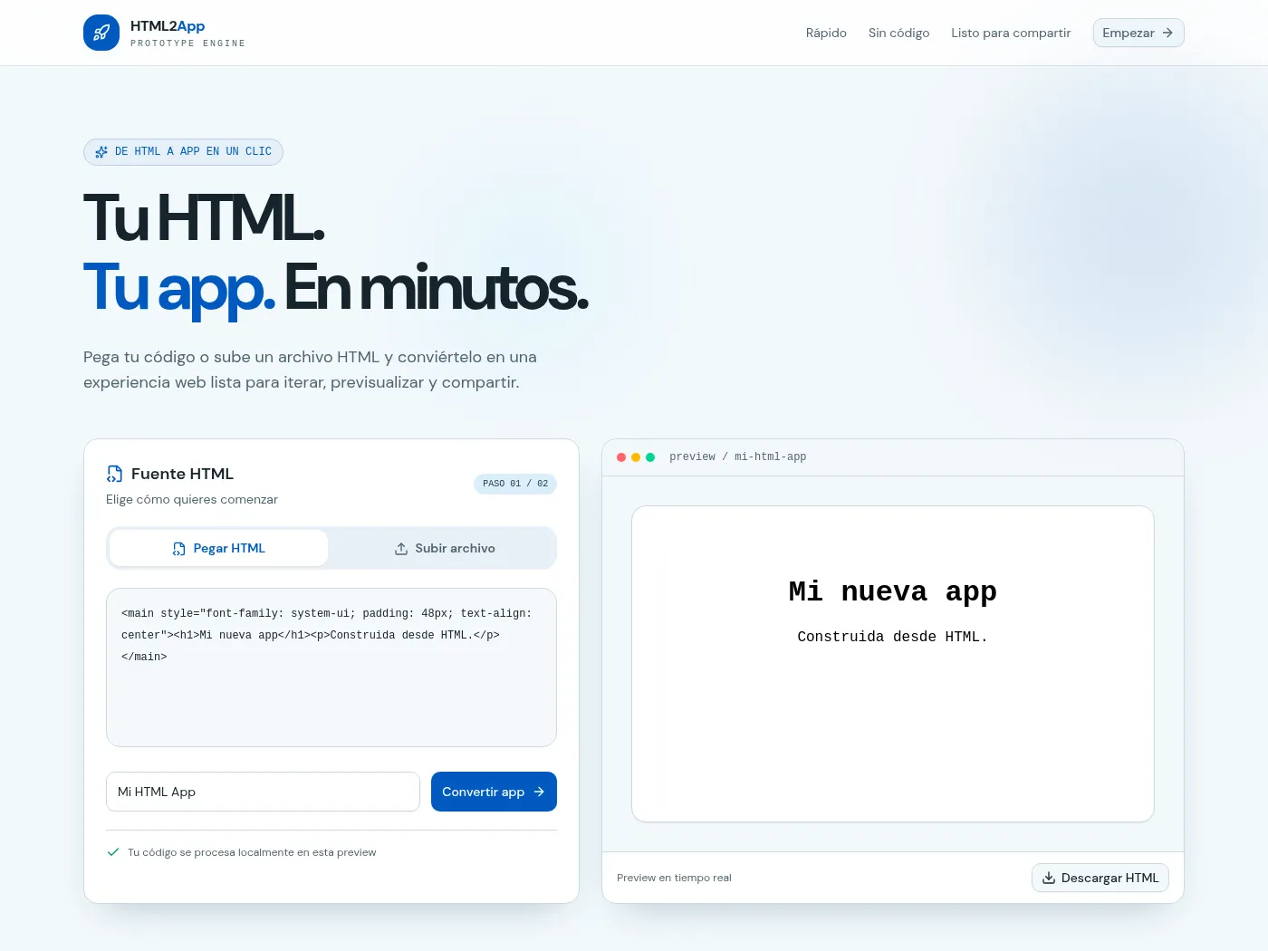 HTML2App Converter