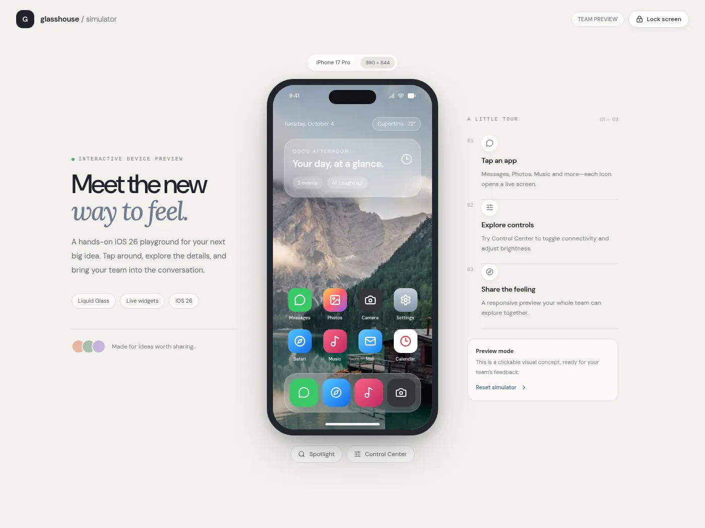 iOS 26 Web Simulator