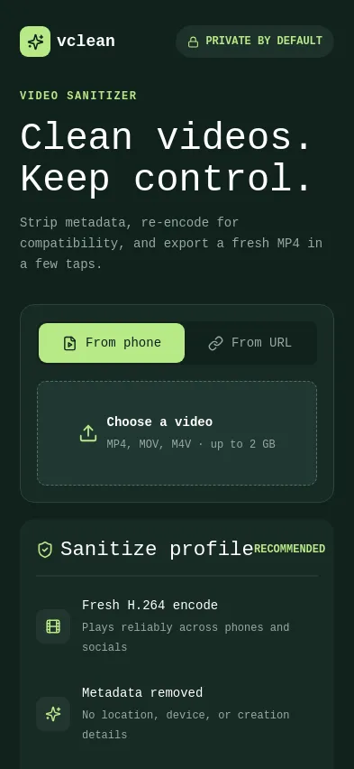 Vclean Mobile Video Cleaner