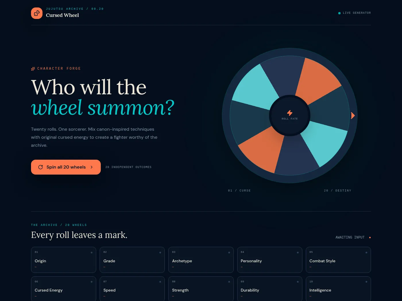 JJK Character Spinner