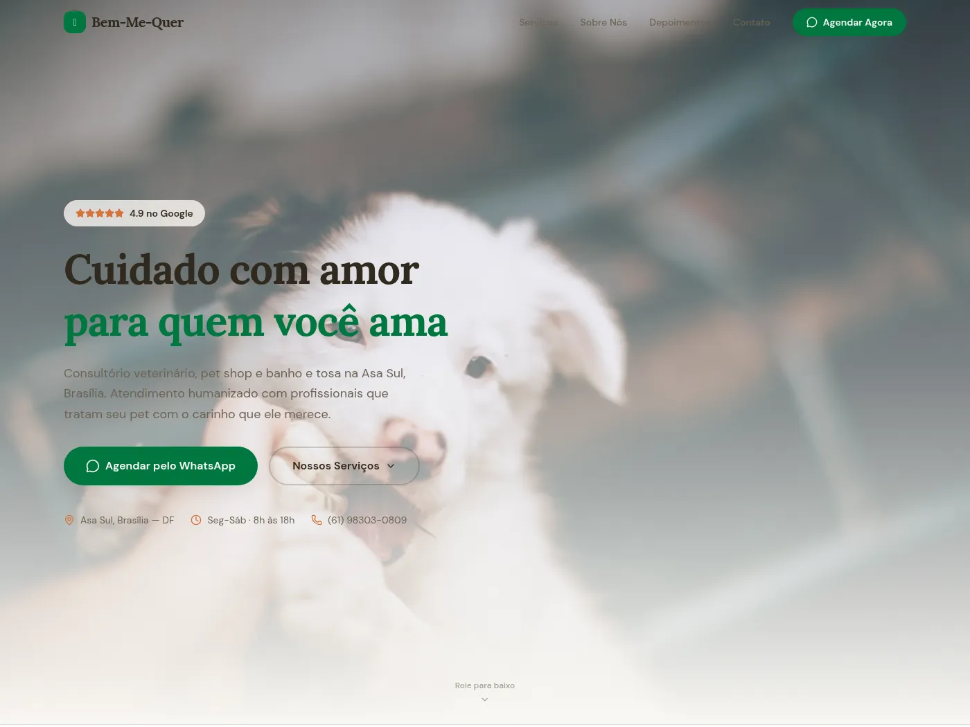 Bem-Me-Quer Landing Page