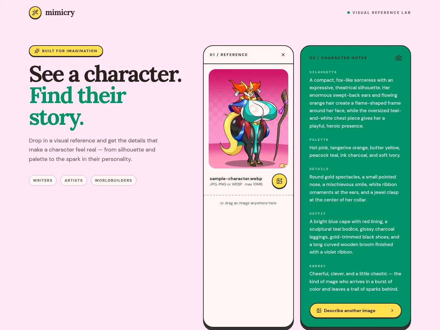 Image Character Describer