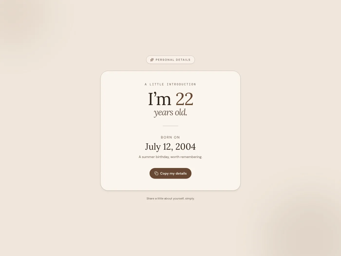 Age Display Widget