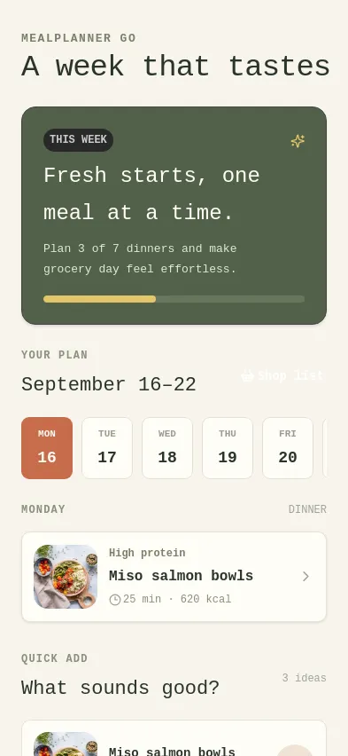 MealPlanner Go