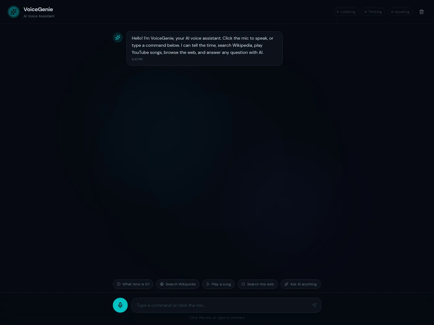 VoiceGenie AI Assistant
