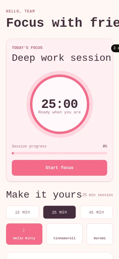 Sanrio Pomodoro Timer