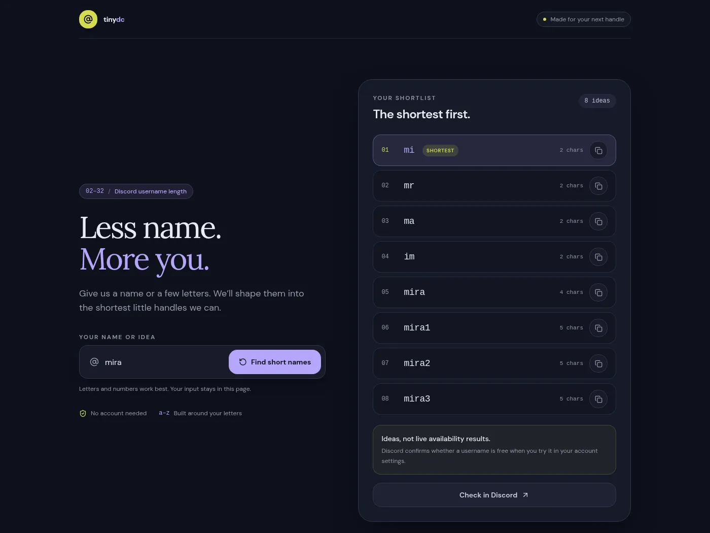 Tiny DC Username Finder