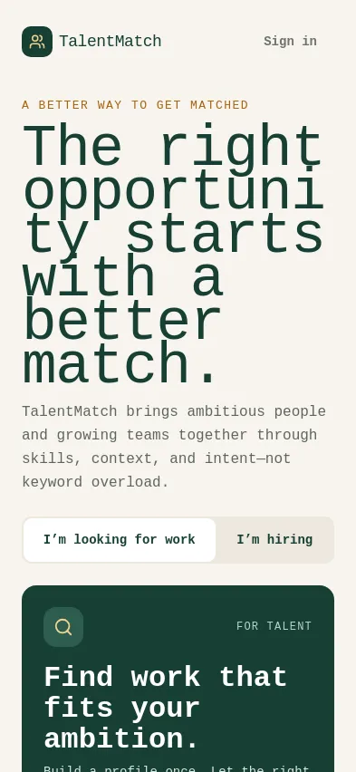 TalentMatch Mobile