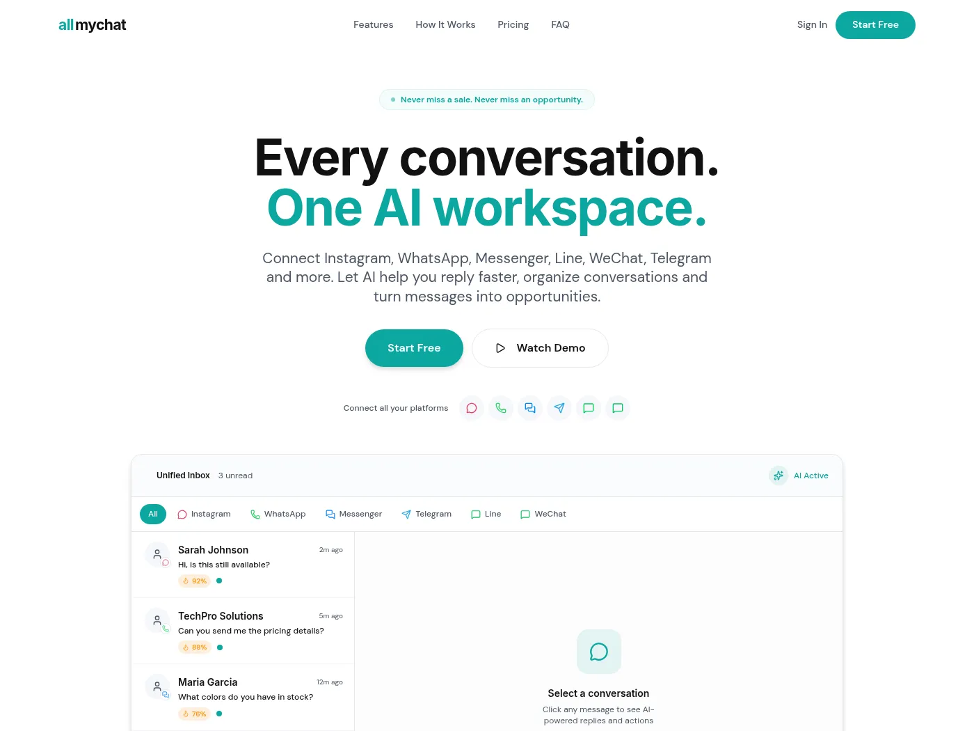 Allmychat SaaS Website