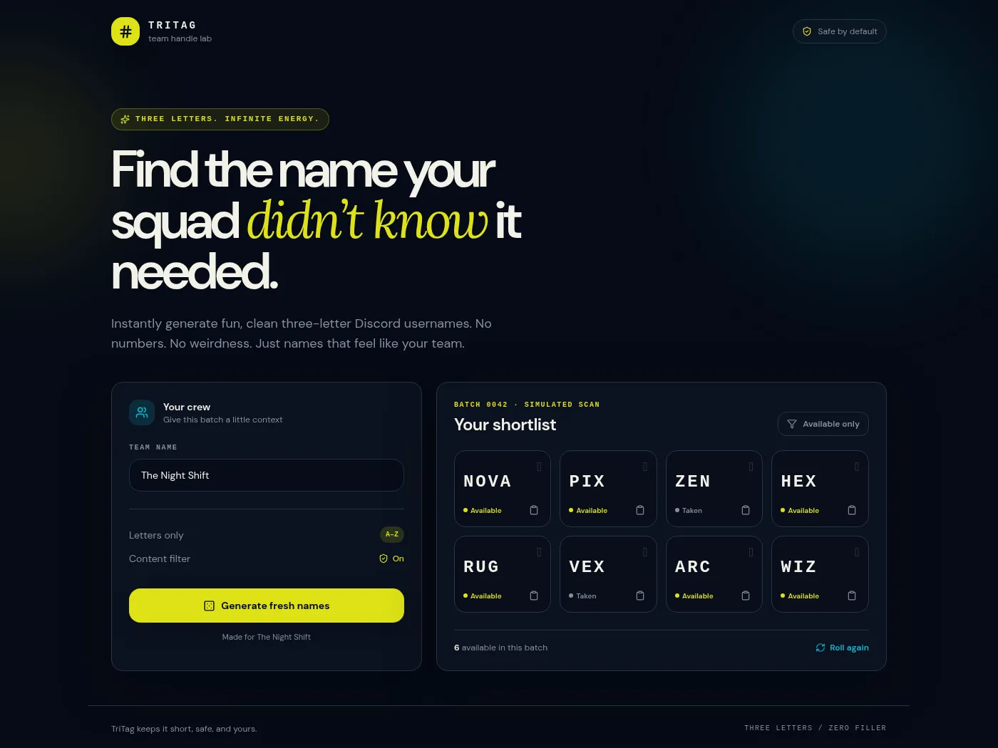 TriTag Discord Usernames