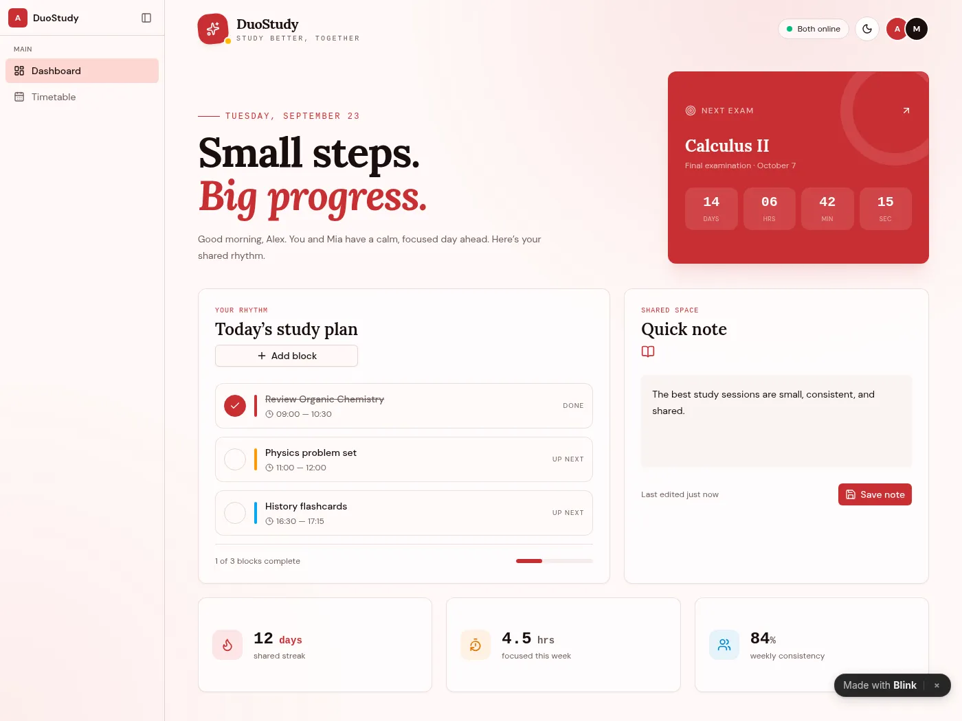 DuoStudy Dashboard