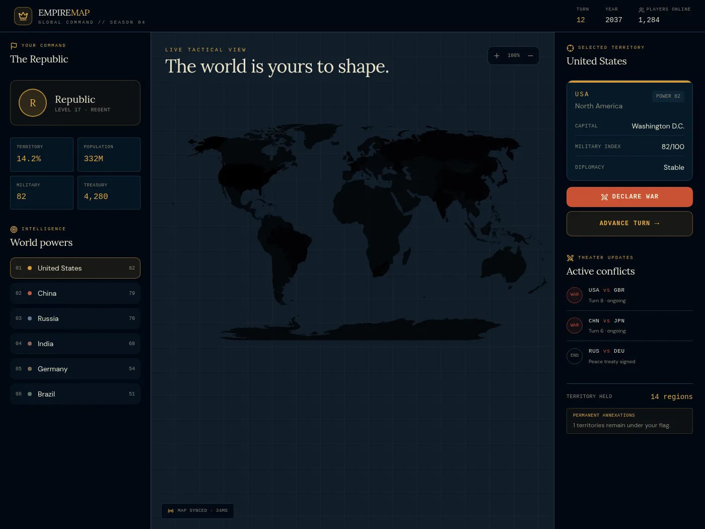 EmpireMap Strategy Game