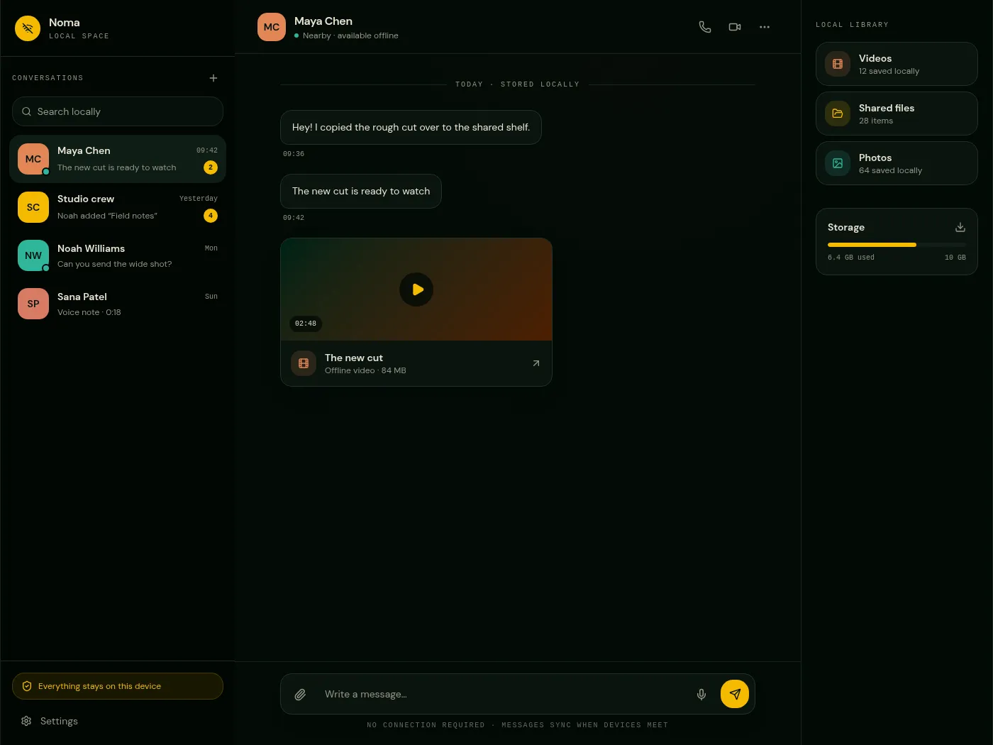 Offline Chat & Video App