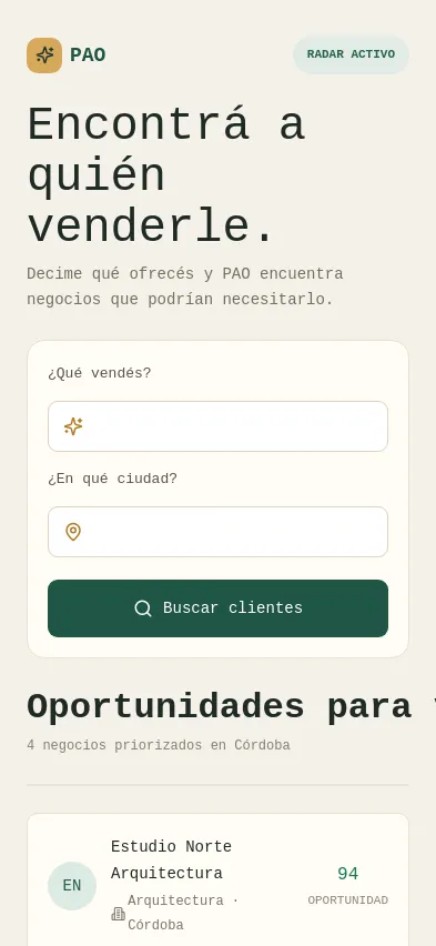 PAO: Cliente Finder App