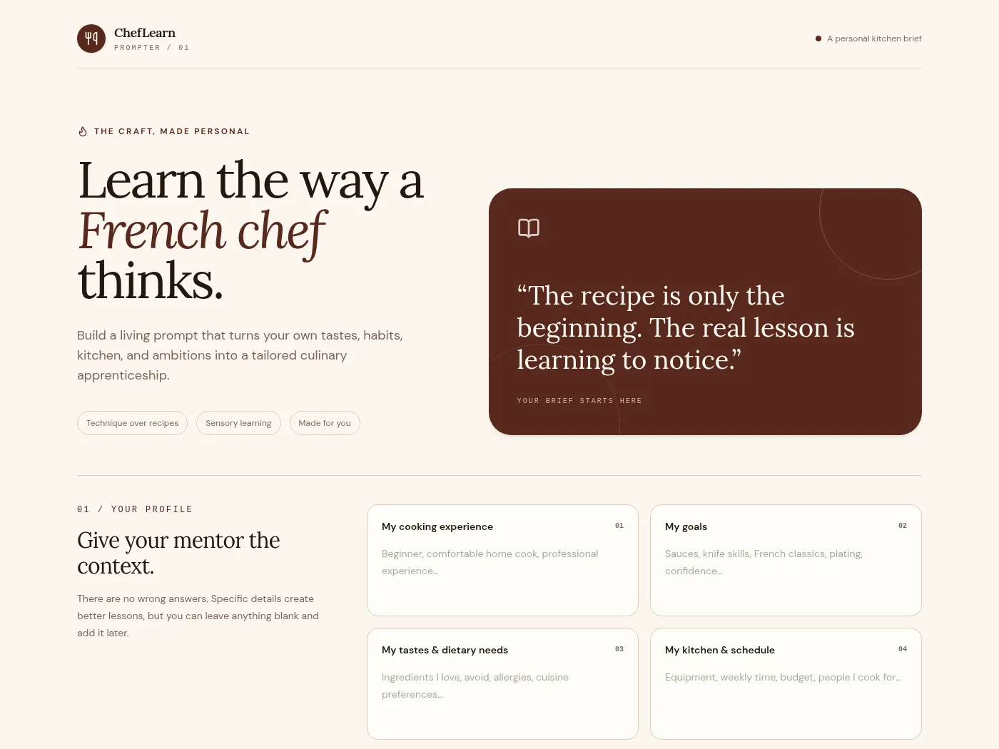 ChefLearn Prompter