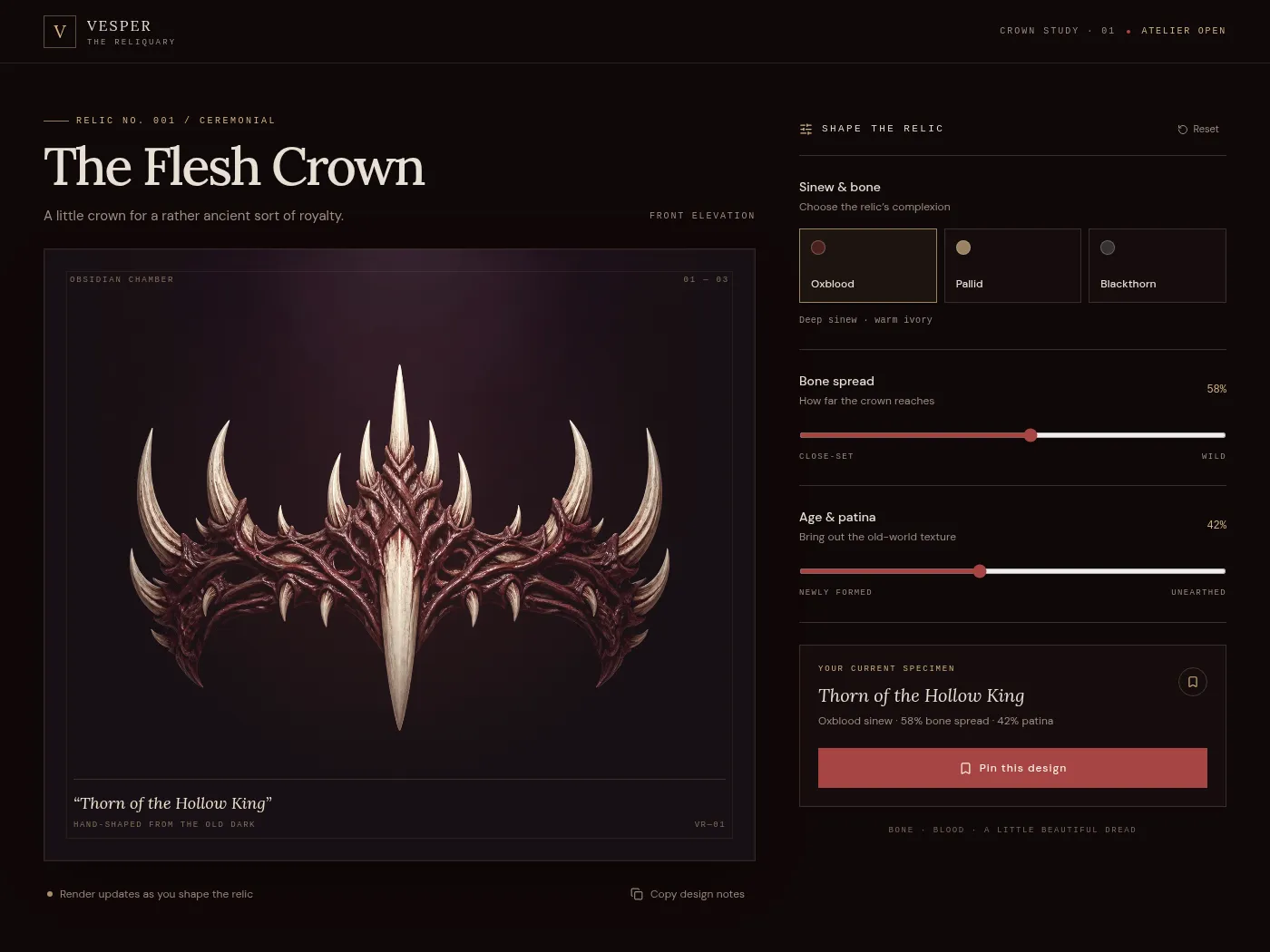 Gothic Flesh Crown Visualizer