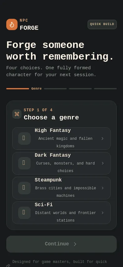 NPC Forge Mobile