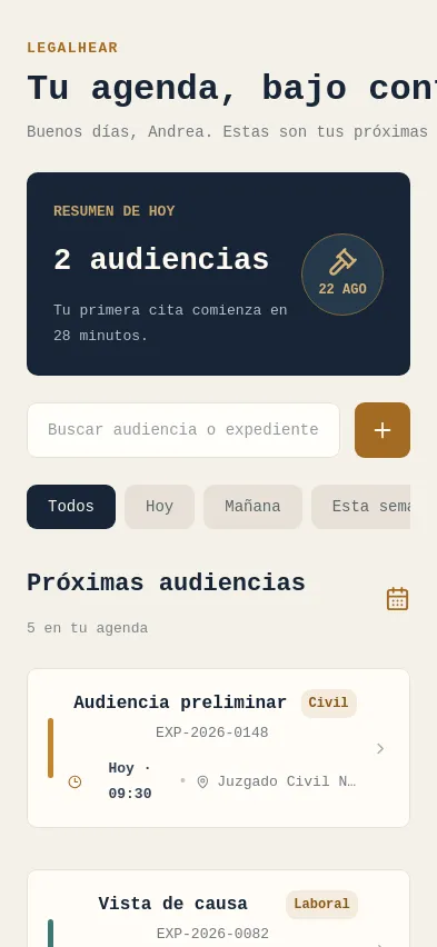 LegalHear Agenda App