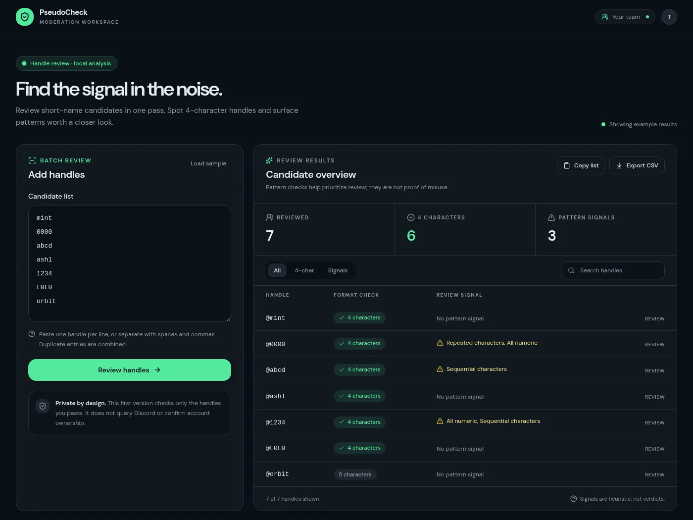 PseudoCheck Dashboard