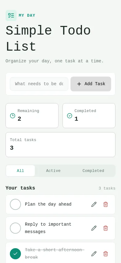 Simple Todo List Mobile