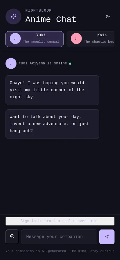 Anime AI Chat Buddy