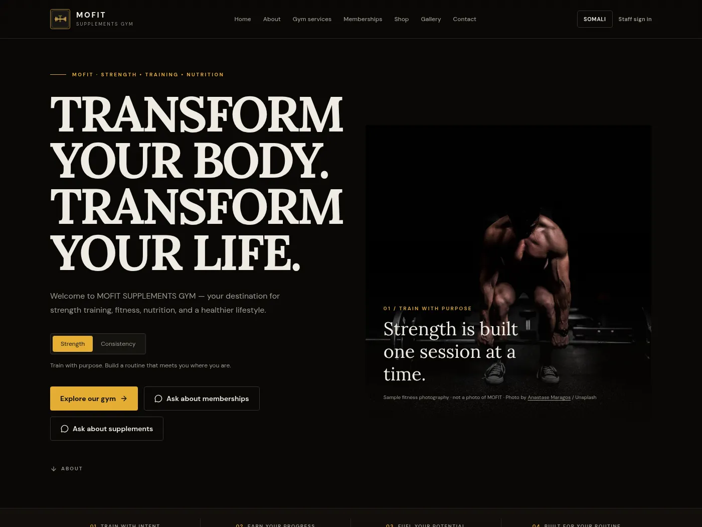 MOFIT Supplements Gym