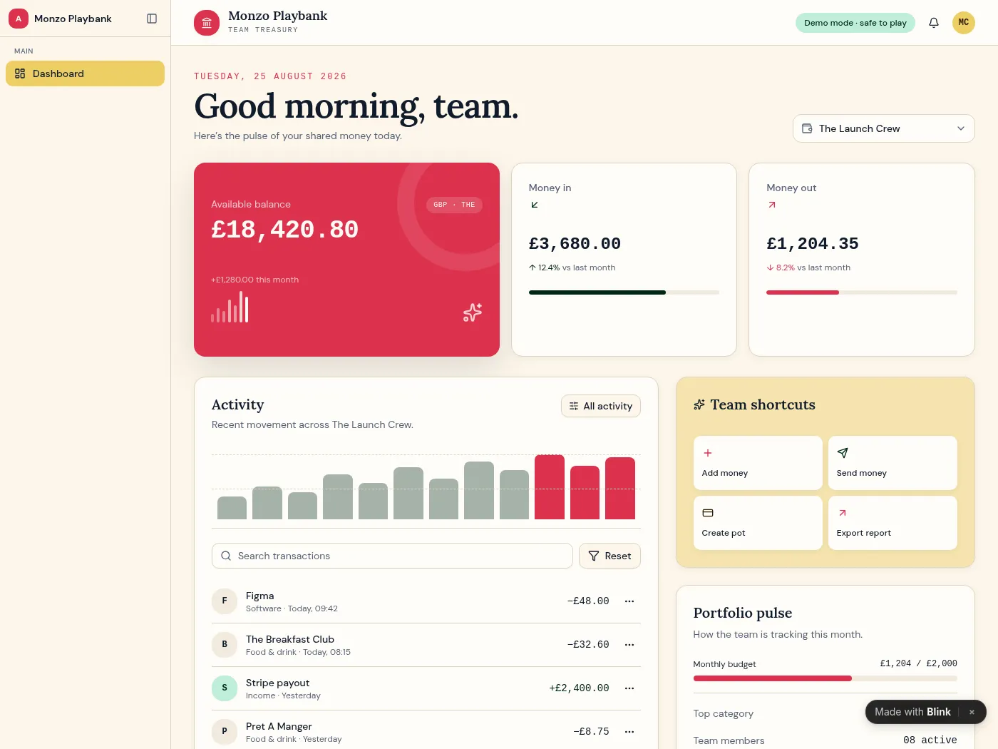 Monzo Playbank